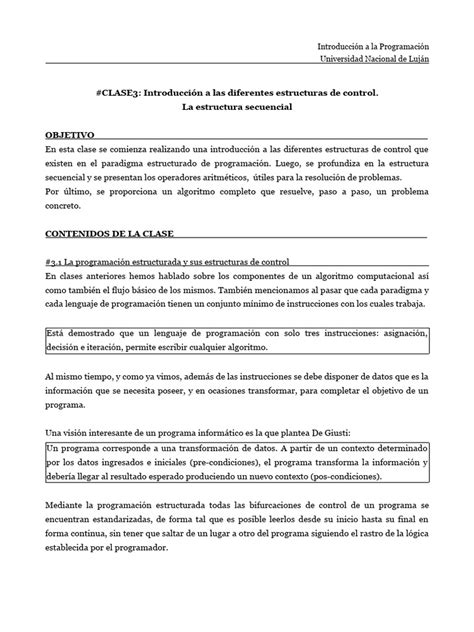 Clase 03 Pdf Programa De Computadora Programación