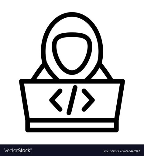 Programmer Thick Line Icon For Personal Royalty Free Vector