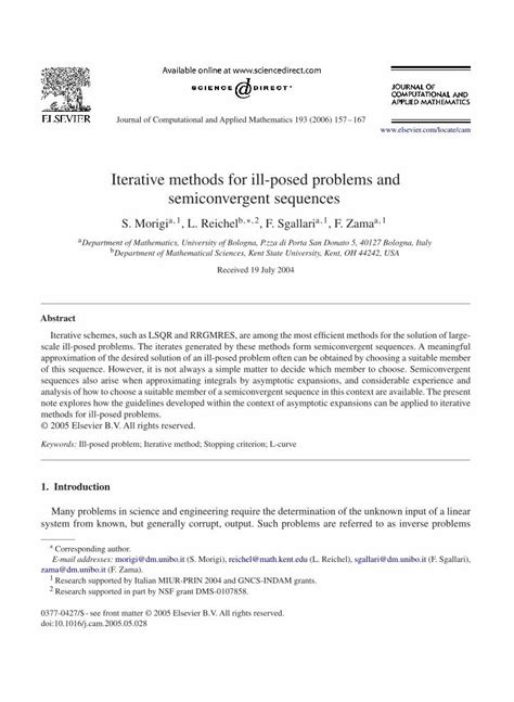 pdf iterative methods for ill posed problems and semiconvergent