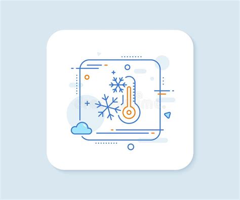 Freezing Thermometer Line Icon Ac Cold Temperature Sign Vector Stock