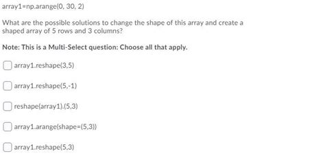 Solved Array1nparange0 30 2 What Are The Possible