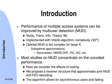 Ppt Iterative Multiuser Detection For Convolutionally Coded Asynchronous Ds Cdma Powerpoint