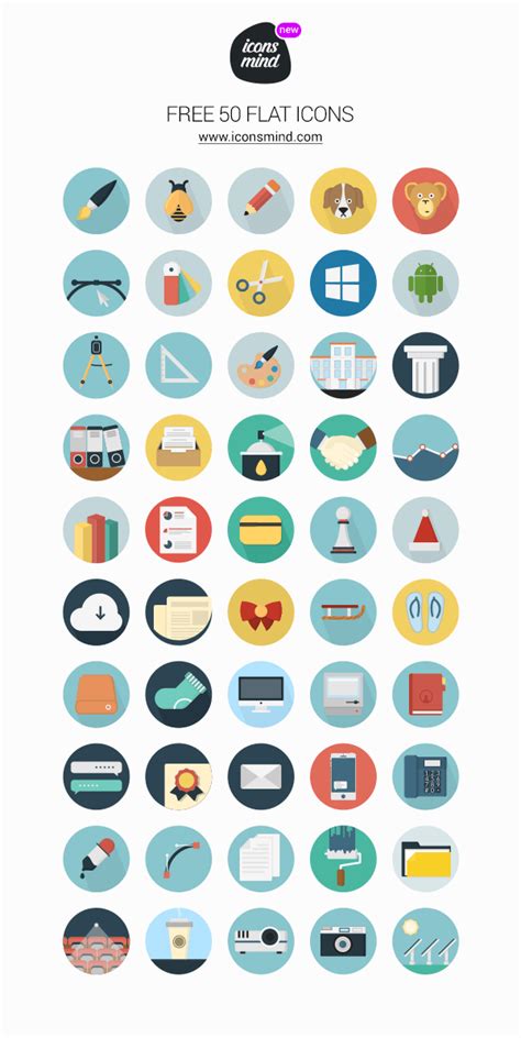 50 가지 플랫 컬러 벡터 아이콘 50 Free Vector Flat Color Icons Flat Icon Icon Set Free Icons