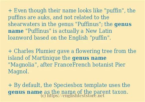 Genus Name How To Use Englishteststore Blog