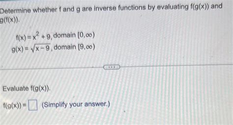 Solved Determine Whether F And G Are Inverse Functions By