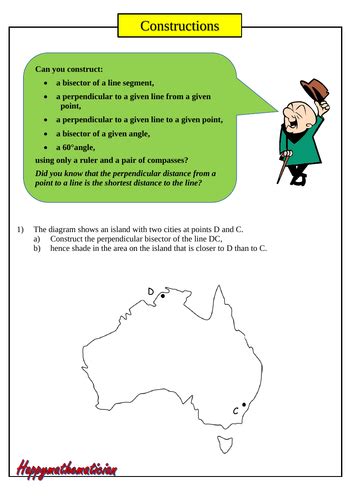 Constructions And Loci 14 Gcse Exam Standard Questions Teaching