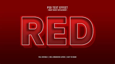 Premium PSD Red Text Style Effect