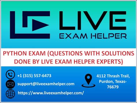 Python Exam Questions With Solutions Done By Live Exam Helper Experts