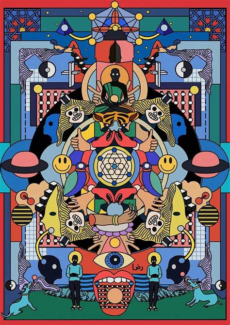 An Art Work With Many Different Things On It