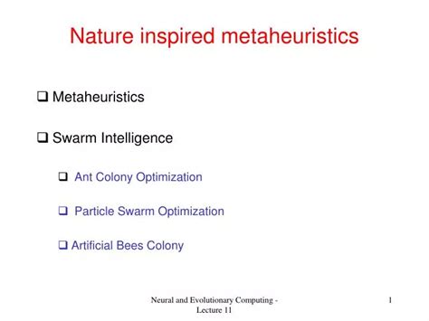Ppt Nature Inspired Metaheuristics Powerpoint Presentation Free Download Id4344738