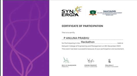 P Anujna Prabhu On Linkedin Hackathon Sahyadricollege Innovation Techcommunity Opportunity