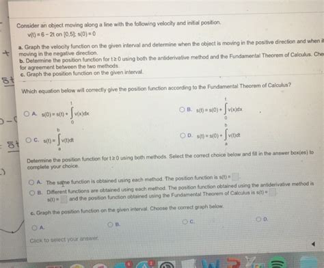 Solved Consider An Object Moving Along A Line With The