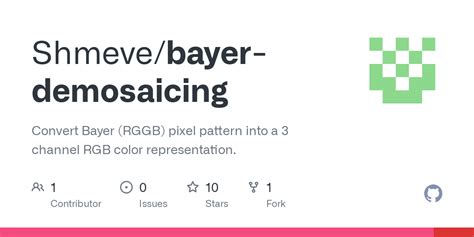 Github Shmevebayer Demosaicing Convert Bayer Rggb Pixel Pattern