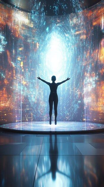 Person Visualizing Success In A Dynamic Scene Premium Ai Generated Image