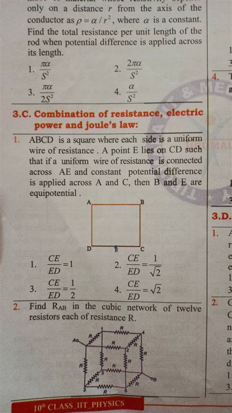 3 C Combination Of Resistance Electric Power And Joules Law Filo
