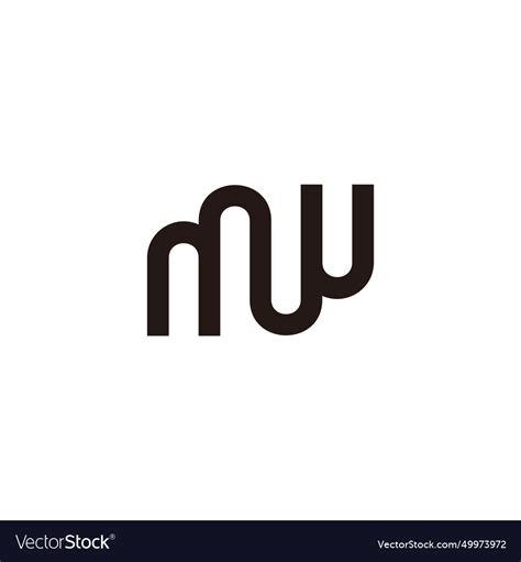 Letter Mw Loop Linked Logo Royalty Free Vector Image