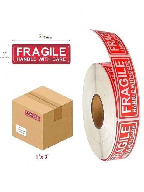 500pcs Roll Fragile Warning Labels Stickers Reminder Stickers For Delicate Items Shipping And