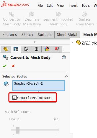Working With Mesh Files In SOLIDWORKS Hawk Ridge Systems