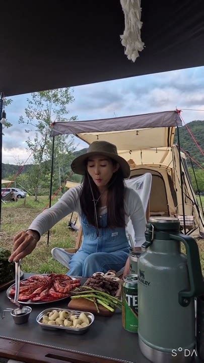 캠핑은 먹으러 가는거죠 캠핑먹방캠핑요리홍천강바베큐새우구이꼬치어묵드립커피camping Youtube