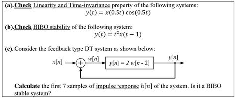 solved a check linearity and time invariance property of