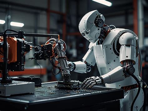 Advanced Robotics In Manufacturing Processes Premium Ai Generated Image