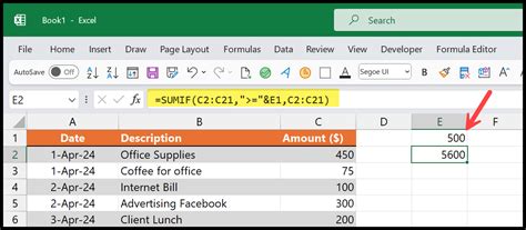 Sum Greater Than Values In Excel Sumif Sumifs