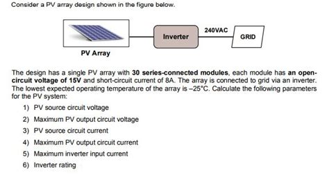 Solved Consider A PV Array Design Shown In The Figure Below Chegg Com
