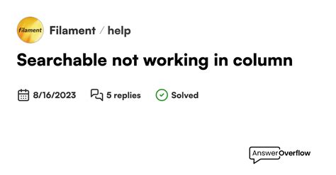 Searchable Not Working In Column Filament