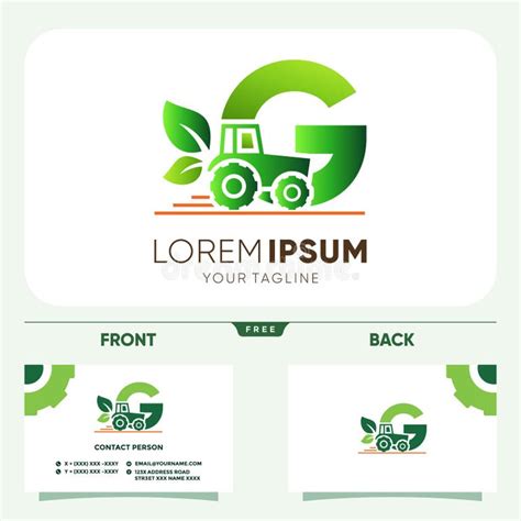 Letra Inicial G Trator Agricultura Jardinagem Logo Design Gráfico