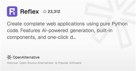 Reflex Open Source Alternative To Lovable Replit And V0 Openalternative