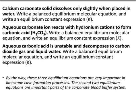Solved Calcium Carbonate Solid Dissolves Only Slightly When