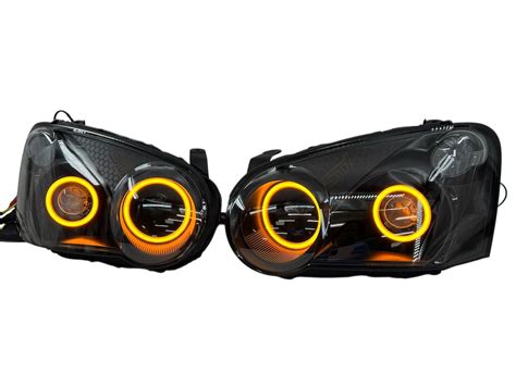 04 05 Subaru Impreza Blobeye Wrx Sti Full Switchback Led Halo Black Retrofit Biled Headlights