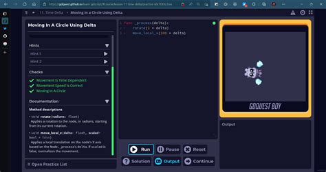 Lesson Practice Bug Issue GDQuest Learn Gdscript GitHub