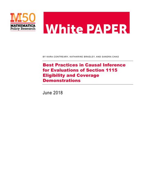 Pdf Best Practices In Causal Inference For Evaluations Of …best