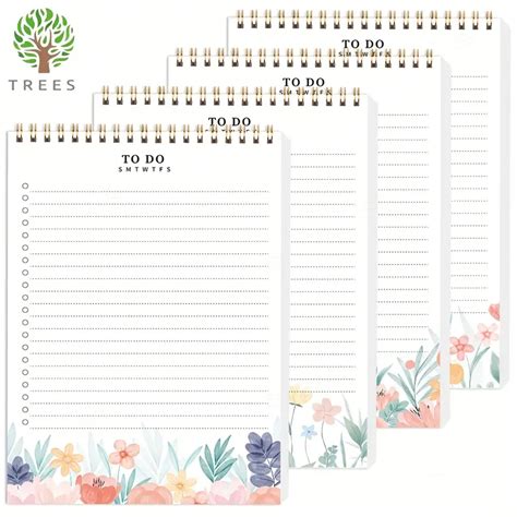 Trees List Notepad Daily Planner Notepad Spiral Simple Multi Temu