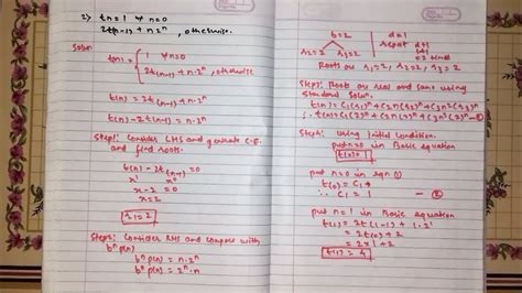 non homogeneous recurrence relation [hindi] daa example 2 youtube