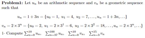 Solved Problem Let Un Be An Arithmetic Sequence And Vn Be Chegg