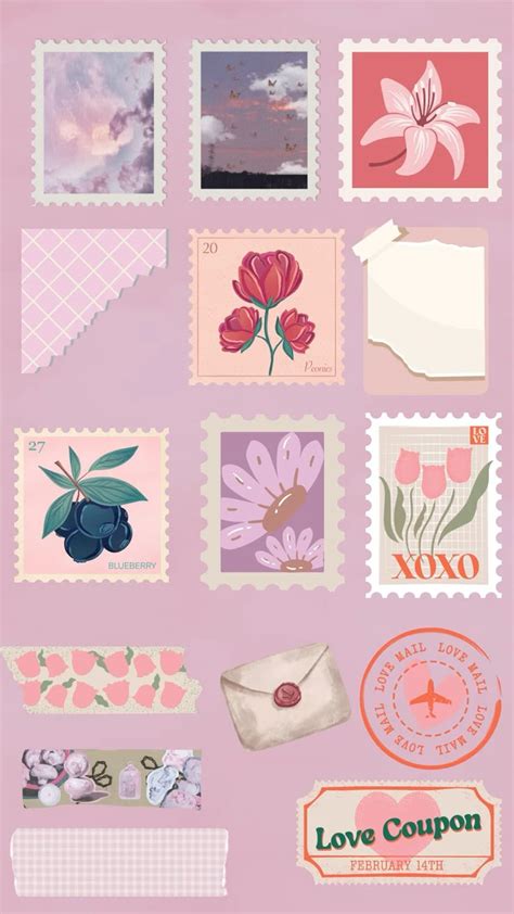 Printable Aesthetic Pink Stickers Scrapbook Printing Scrapbook