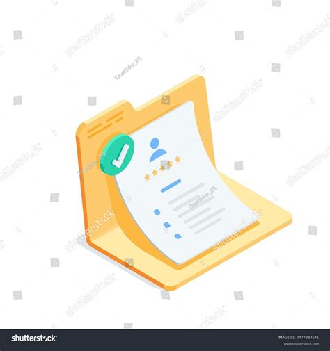 Isometric Vector Opened Folder Employment Application Stock Vector Royalty Free 2477384541