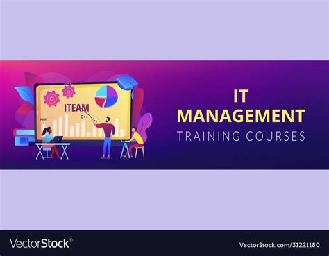 It Management Courses Concept Banner Header Vector Image