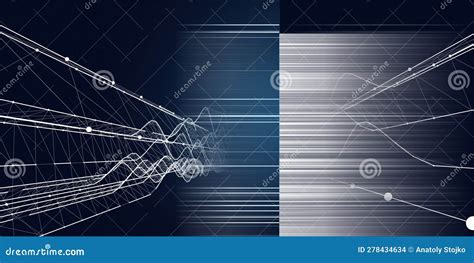 Abstract Background Wavy Poly Grid White Wireframe With Blurred Lines