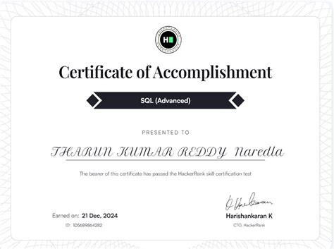 Tharun Kumar Reddy Naredla On Linkedin Sql Advancedsql Hackerrank