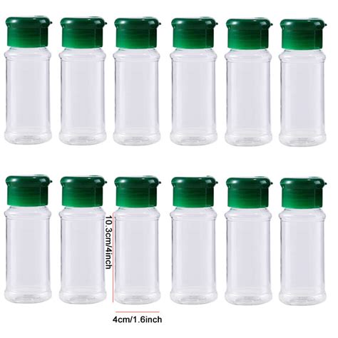 Badu Bg Пластмасови бутилки за подправки Кръгла форма 100 мл Шейкър за сол и черен пипер Буркан