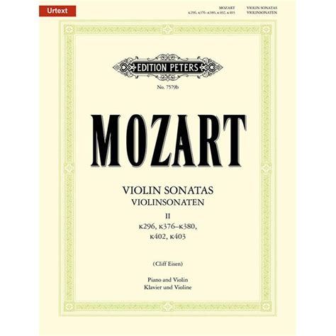 Mozart Violin Sonatas Volume 2 Promusica Ie