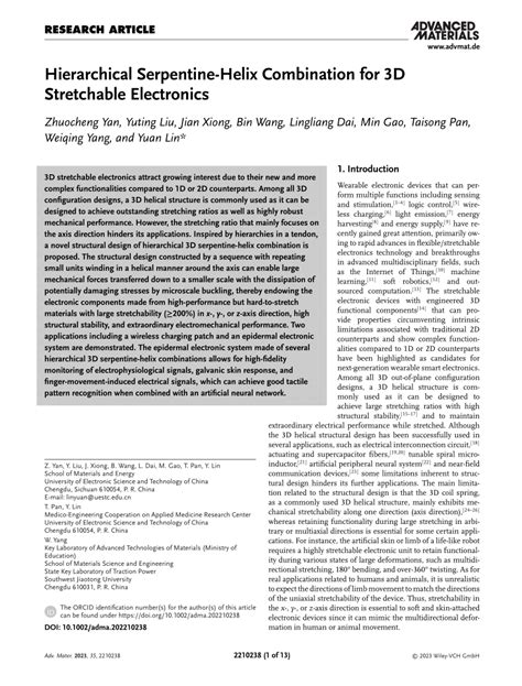 Hierarchical Serpentine Helix Combination For Three Dimensional Stretchable Electronics