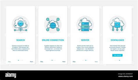 Online Cloud Connection Technology Vector Illustration Ux Ui Onboarding Mobile App Page Screen
