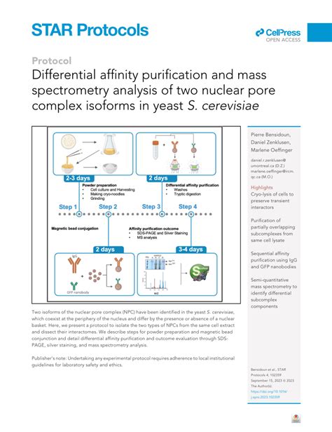 Pdf Differential Affinity Purification And Mass Spectrometry Analysis
