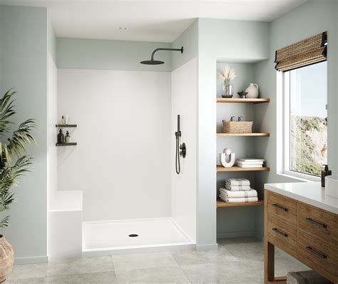 Smmk84 3250 32 X 50 X 84 Swanstone® Smooth Glue Up Shower Wall Kit In