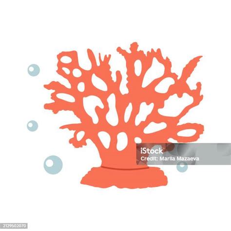 귀여운 손으로 그린 컬러 산호 플랫 스타일 바다 수중 수중 Kawaii 벡터 흰색 배경에 벡터 만화 그림입니다 0명에 대한 스톡 벡터 아트 및 기타 이미지 Istock