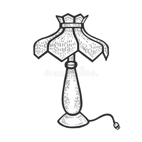 Table Lamp Sketch Engraving Vector Stock Vector Illustration Of Drawing Unreal 153032446